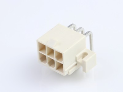Mini-Fit Jr. Header, 4.20mm Pitch, Right-Angle, Nylon, with Flange, 12 Circuits, Tin (Sn) over Nickel (Ni) Plating