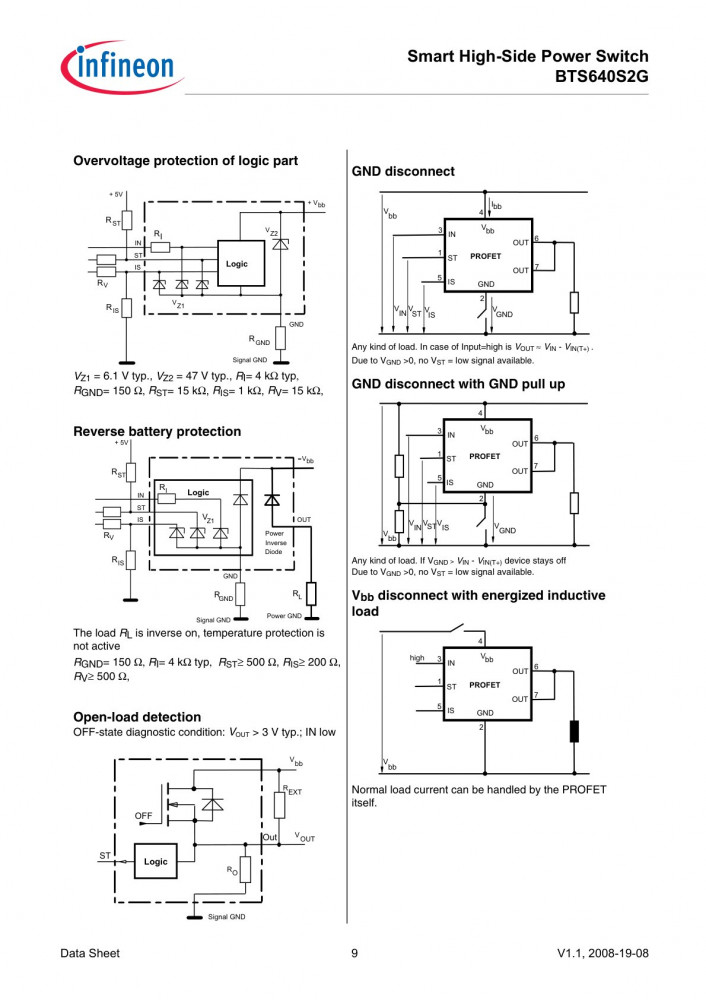 BTS640S2G datasheet page 9