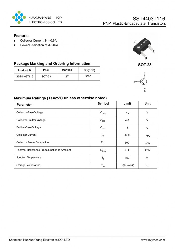 SST4403T116-HXY datasheet page 1