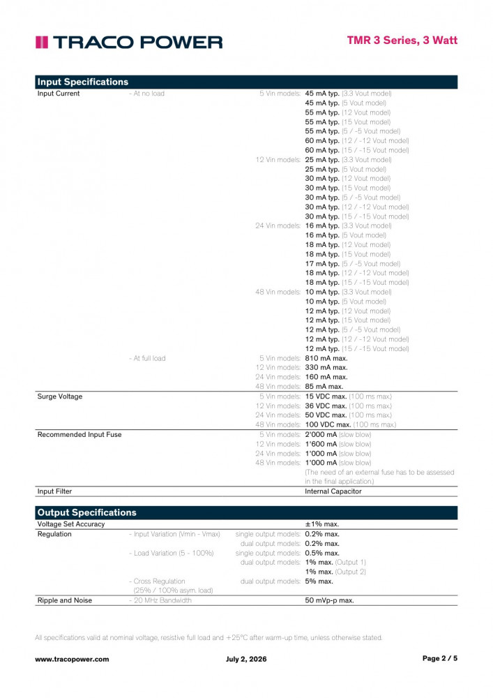 TMR 3 Series technical document page 2