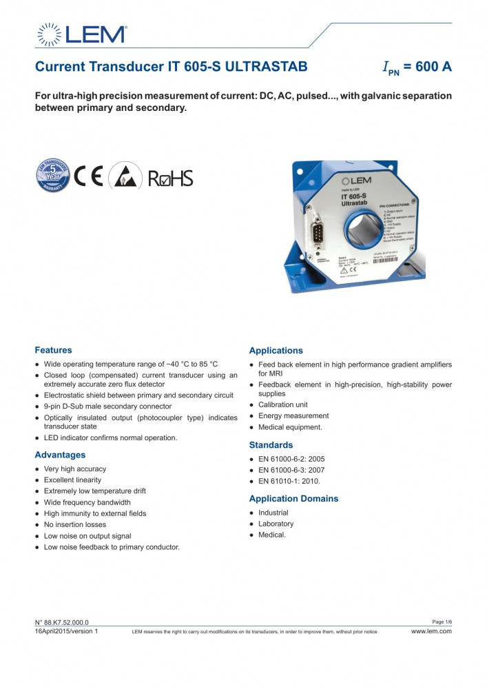 IT 605-S ULTRASTAB datasheet page 1