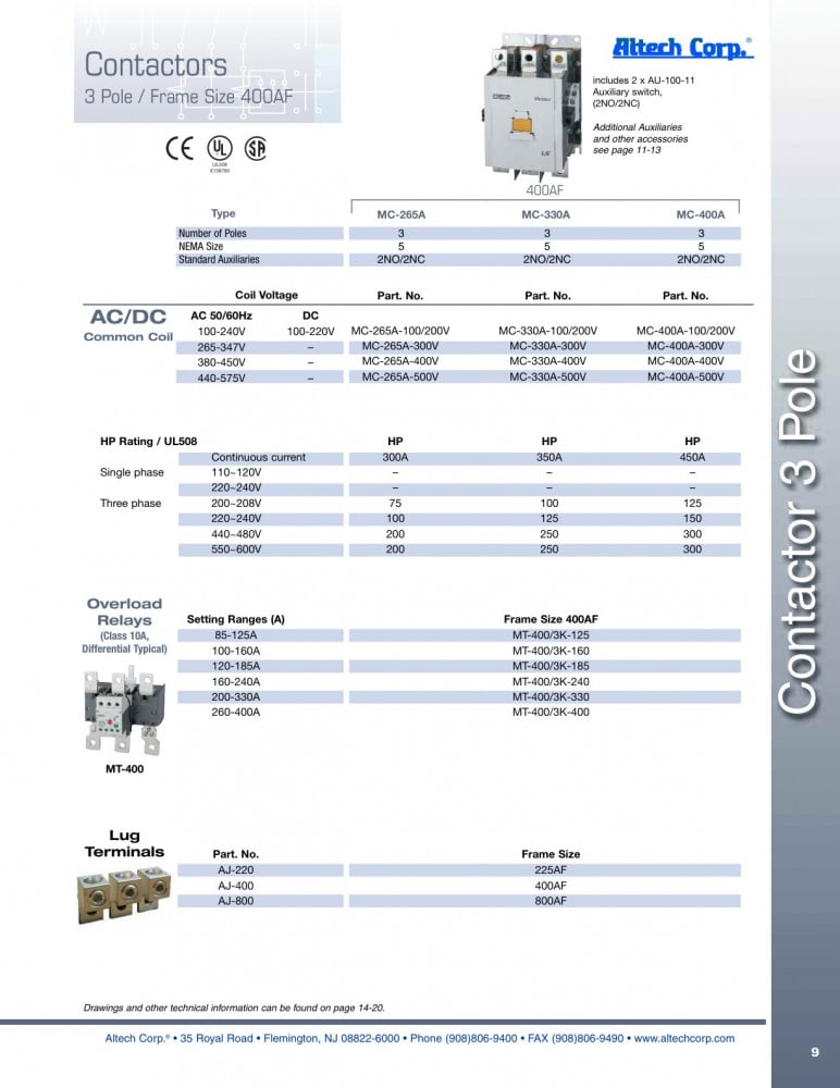 Altech MT-400 product documentation page 1