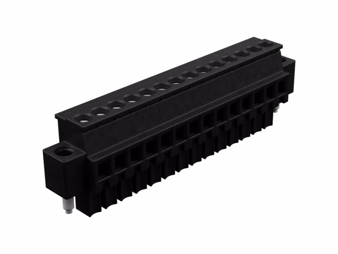 3.81mm Pitch Eurostyle Vertical Plug, with Retention Screws and Reverse Imprinting, Rear Wire Entry, Black, 14 Circuits for sale