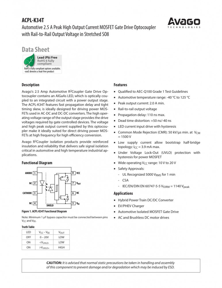 ACPL-K34T-560E datasheet page 1