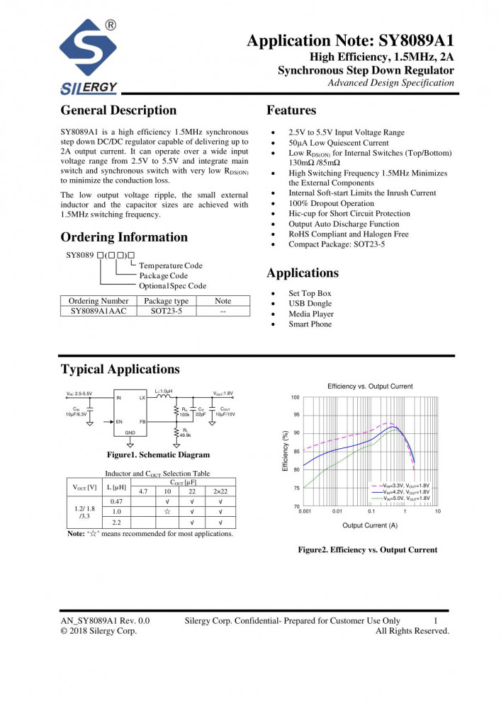 SY8089A1AAC datasheet page 1