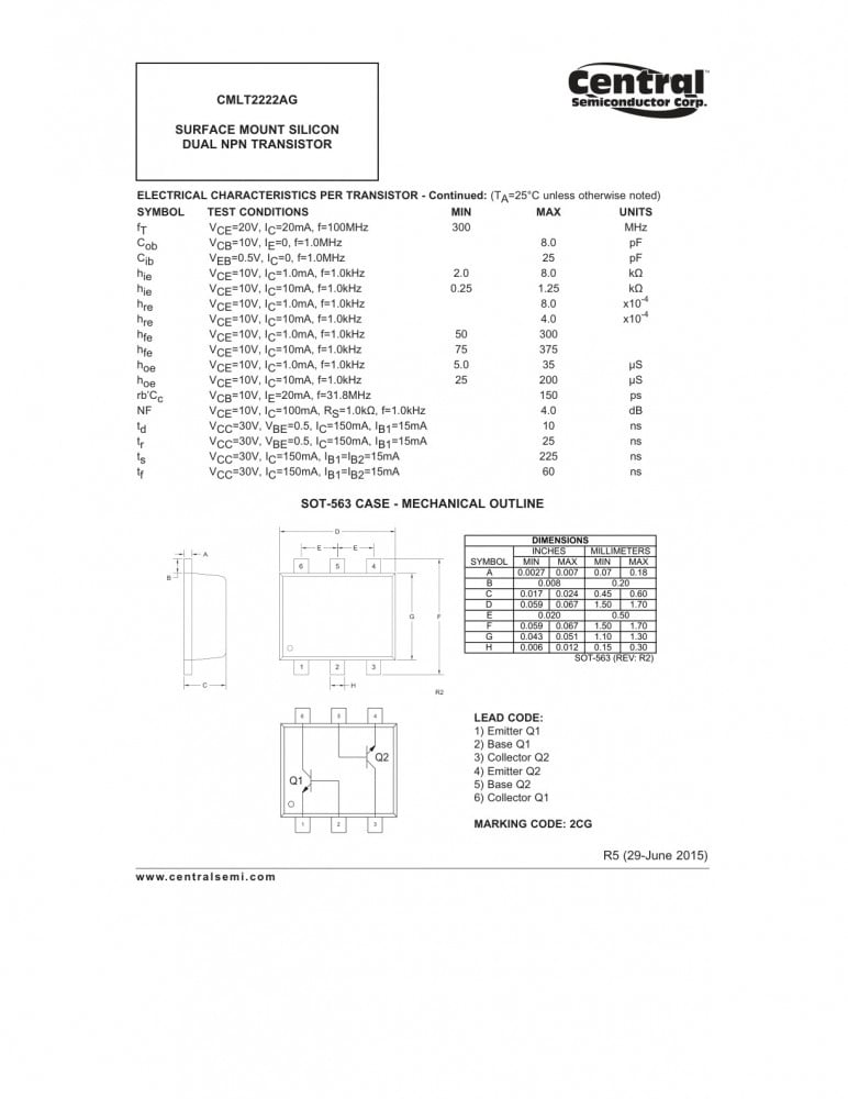 CMLT2222AG TR PBFREE datasheet page 2
