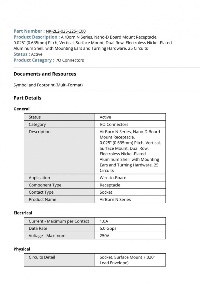 Product document image 1 for NK-2L2-025-225-JC00