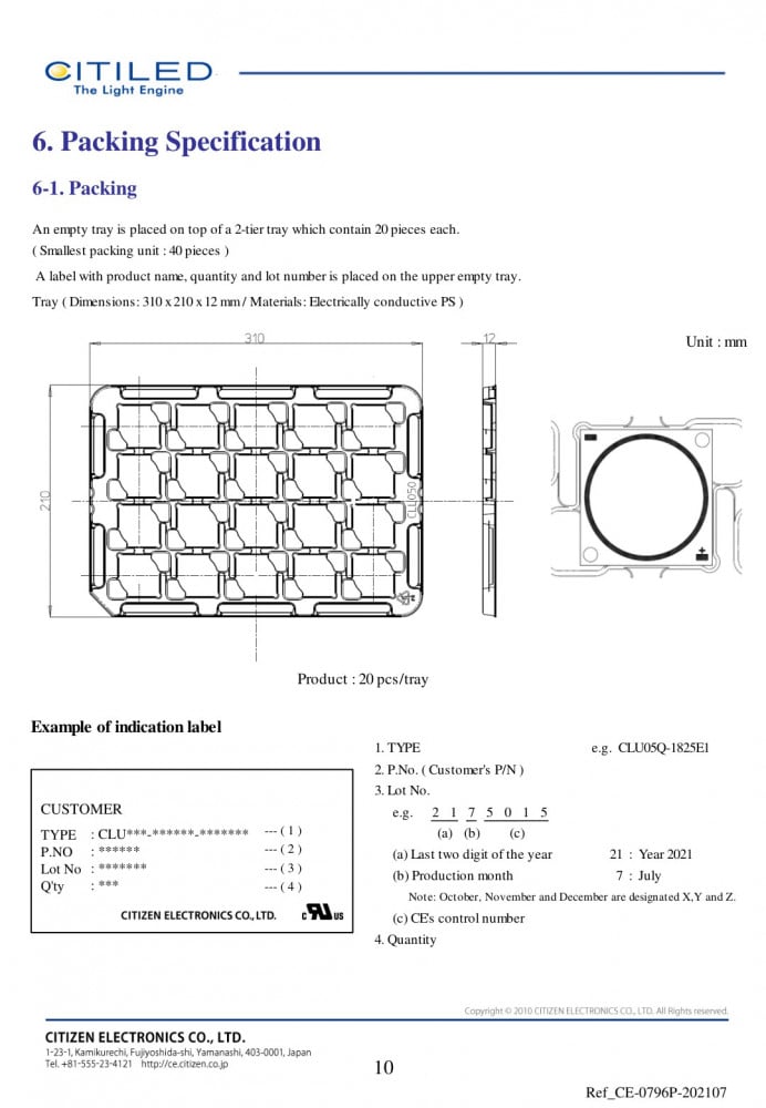 CITIZEN CLU05Q datasheet page 10