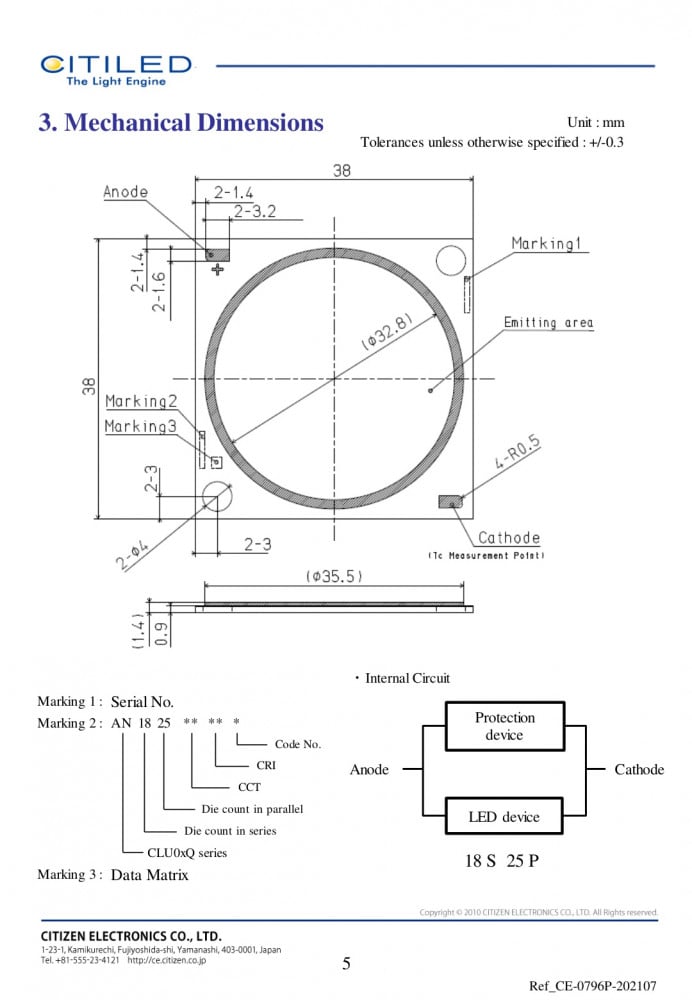 CITIZEN CLU05Q datasheet page 5
