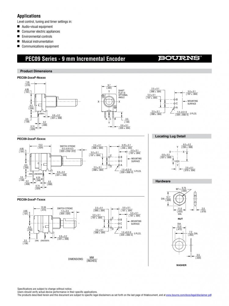 BOURNS PEC09 datasheet page 2