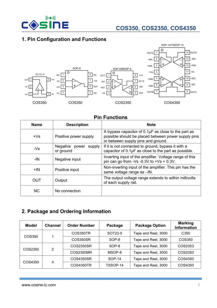 COS2350SR datasheet page 2