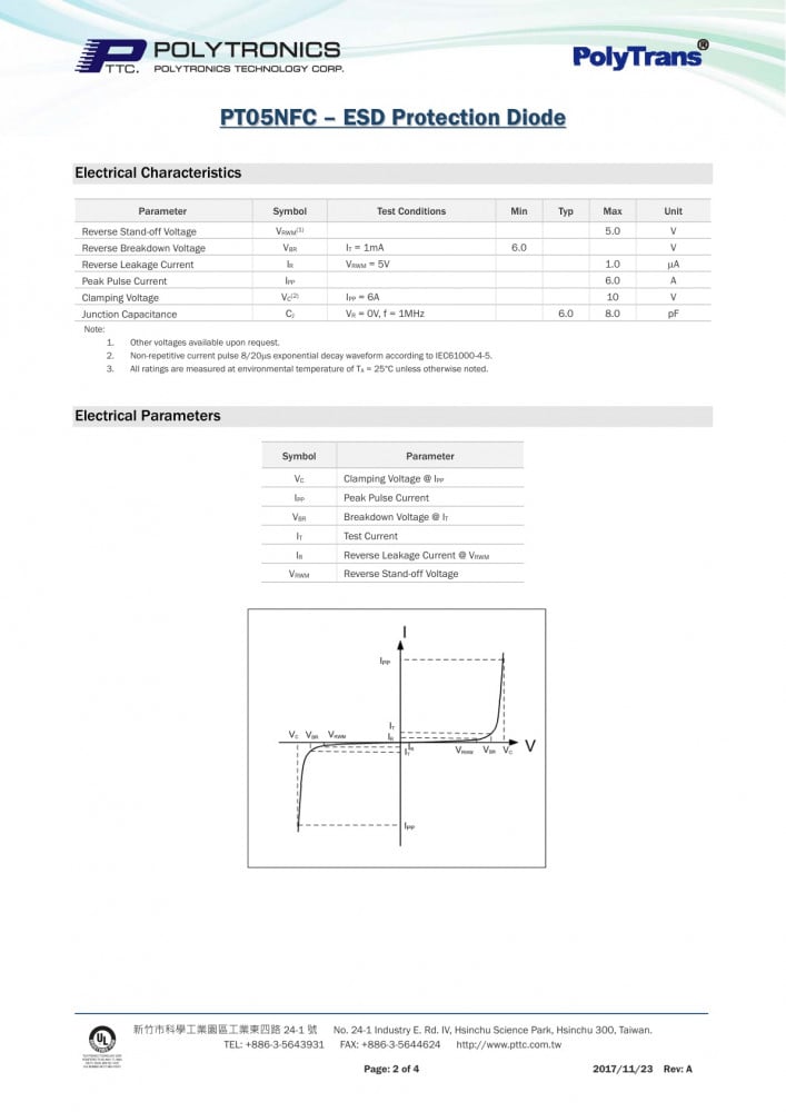 PT05NFC technical document page 2