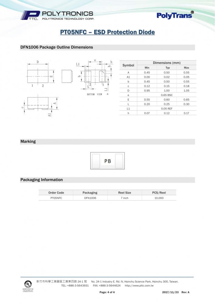 PT05NFC technical document page 4