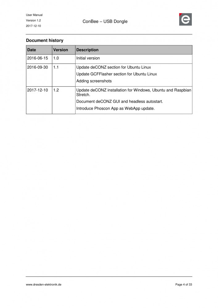 ConBee manual page 4