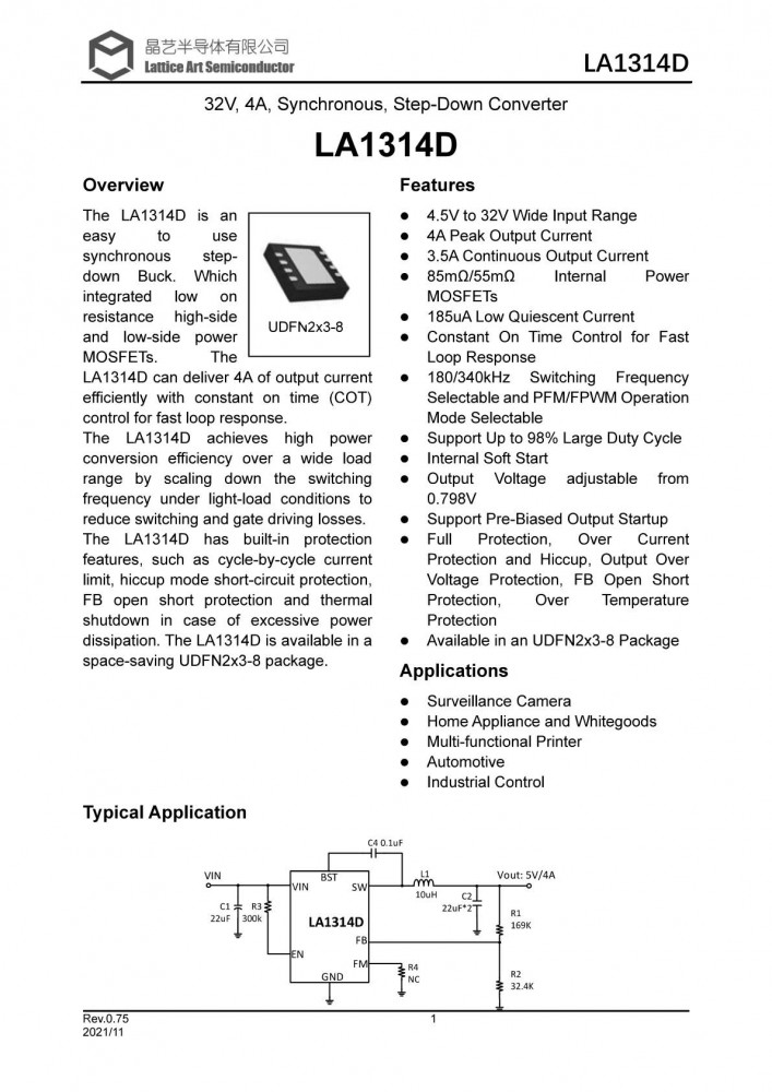 LA1314D product document preview