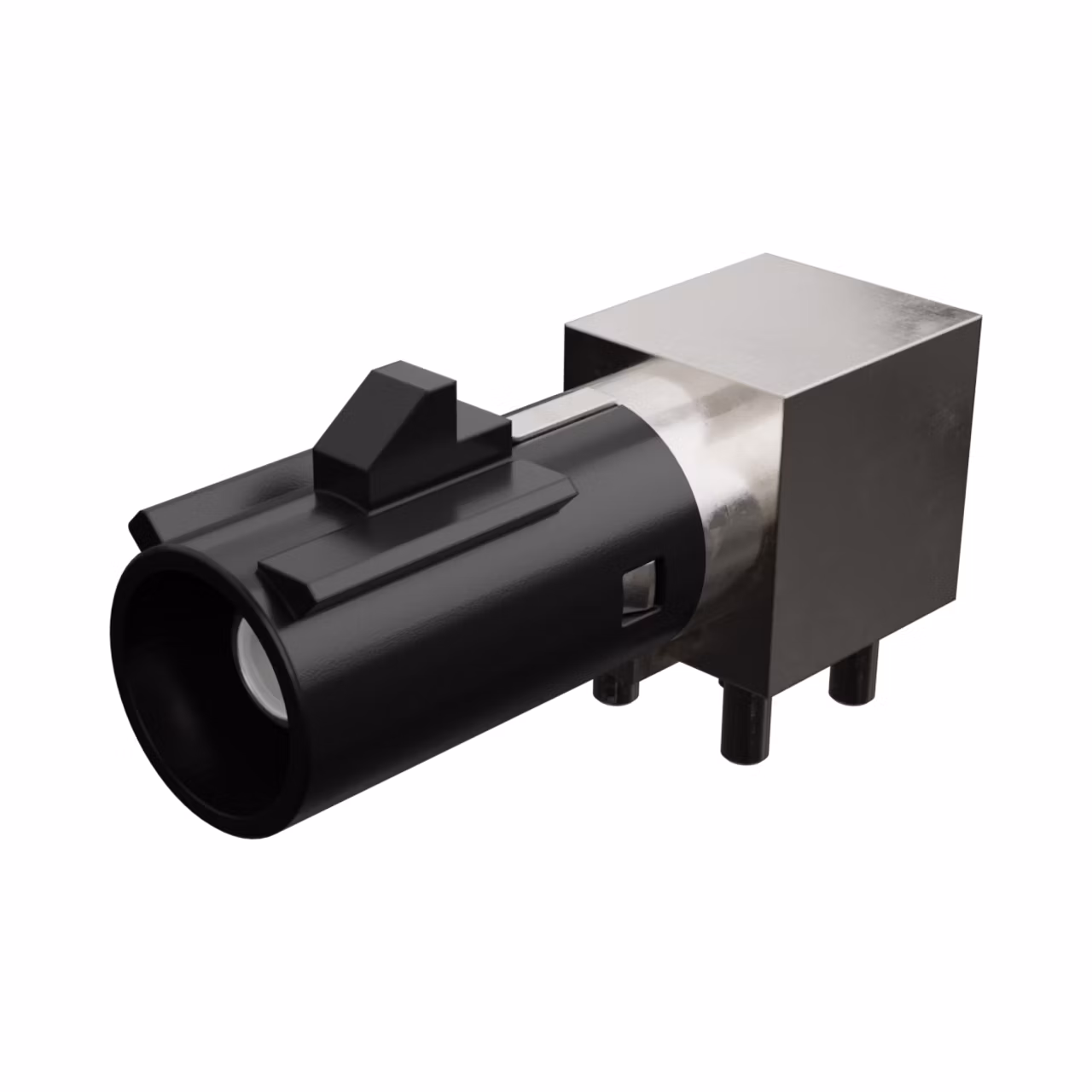 FAKRA Jack, Right-Angle, PCB Receptacle, Through Hole, Die Cast and Brass Body, Tin (Sn) Plated, Anti-tip Feature, Keying Code A, Black, 50 Ohms for sale