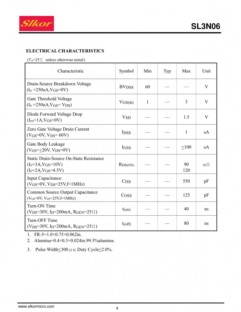 SL3N06 datasheet page 2