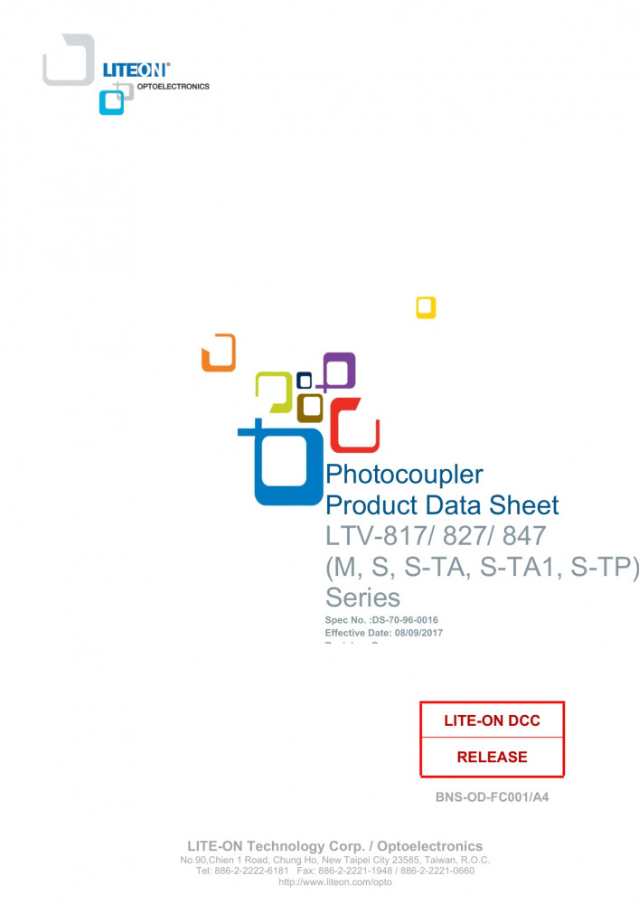LTV-817 datasheet page 1