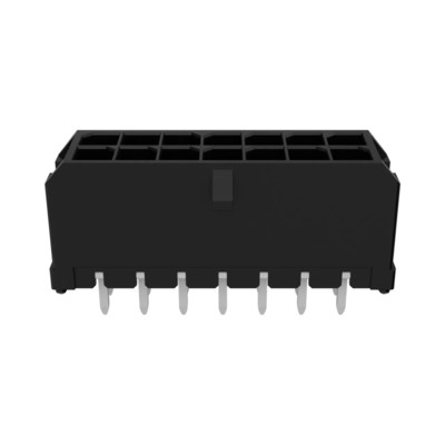 Micro-Fit 3.0 Vertical Header, 3.00mm Pitch, Dual Row, 14 Circuits, with PCB Polarizing Peg, 2.54µm Matte Tin Plating, Glow-Wire Capable, Black for sale