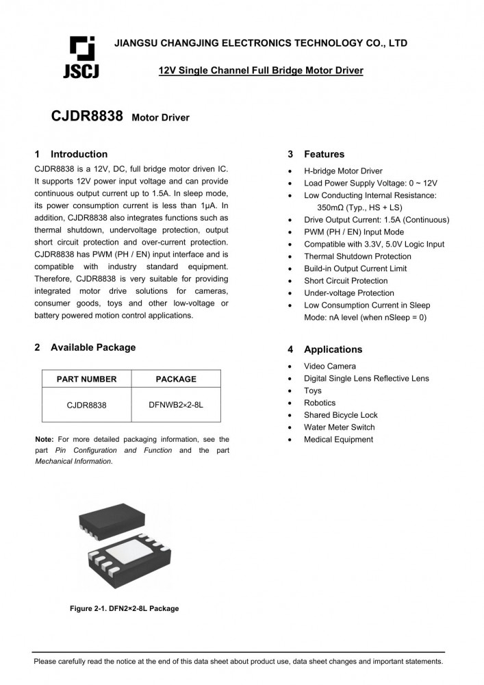 CJDR8838 datasheet page 1