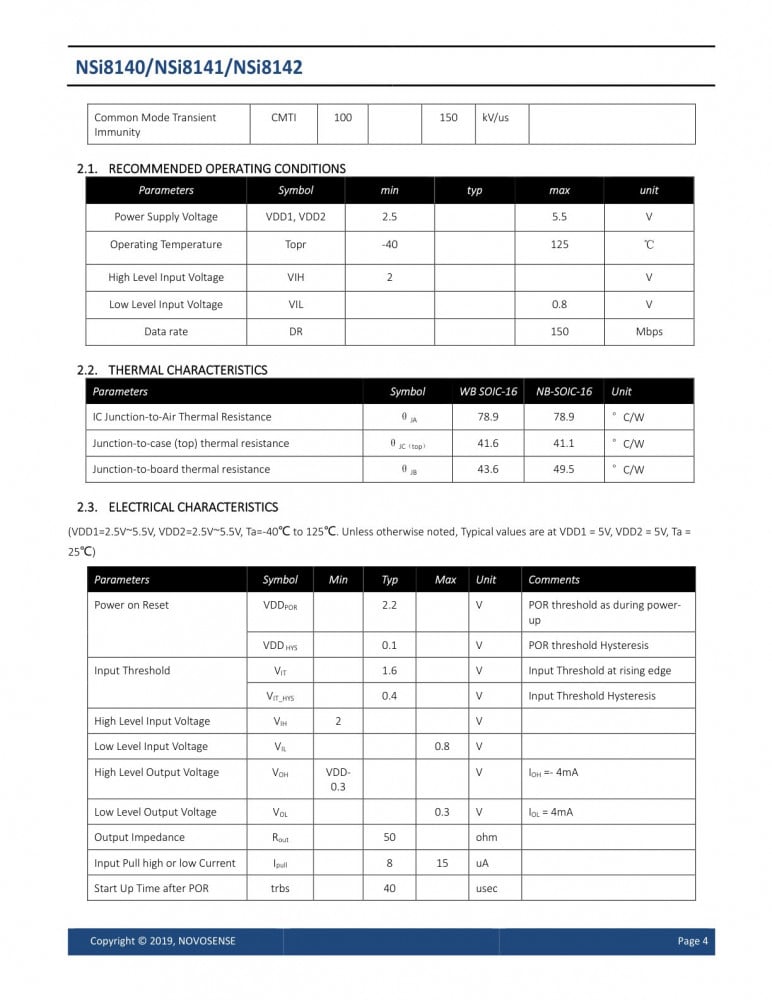 NSI8140N1 datasheet page 4