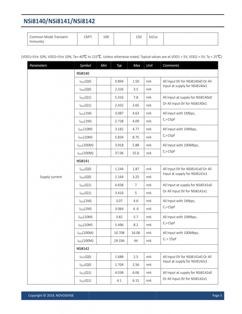 NSI8140N1 datasheet page 5
