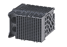 Impact 100 Ohm 5 Pair Right-Angle Daughtercard Receptacle, Left Guided, 12 Columns, 180 Circuits, Plated Through Hole Dimension 0.46mm, Lead Free