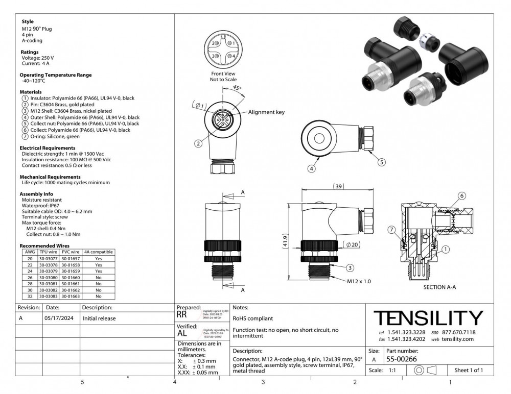 Tensility International 55-00266 product drawing