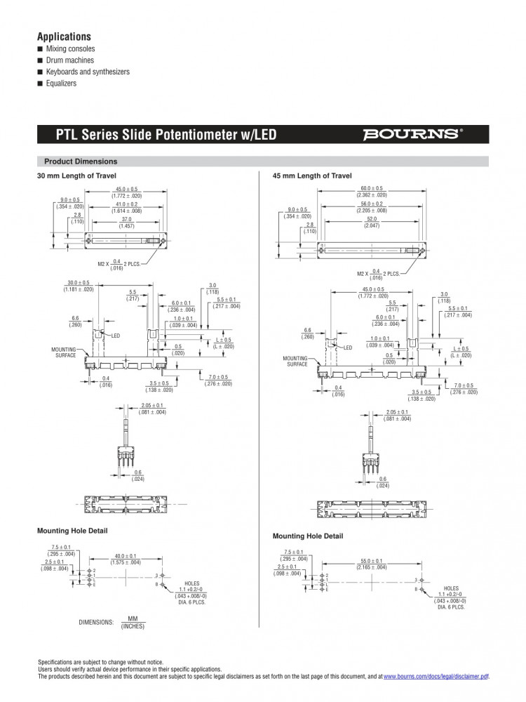 BOURNS PTL datasheet page 2