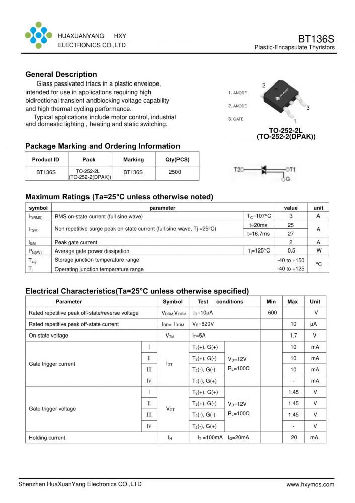 BT136S datasheet page 1