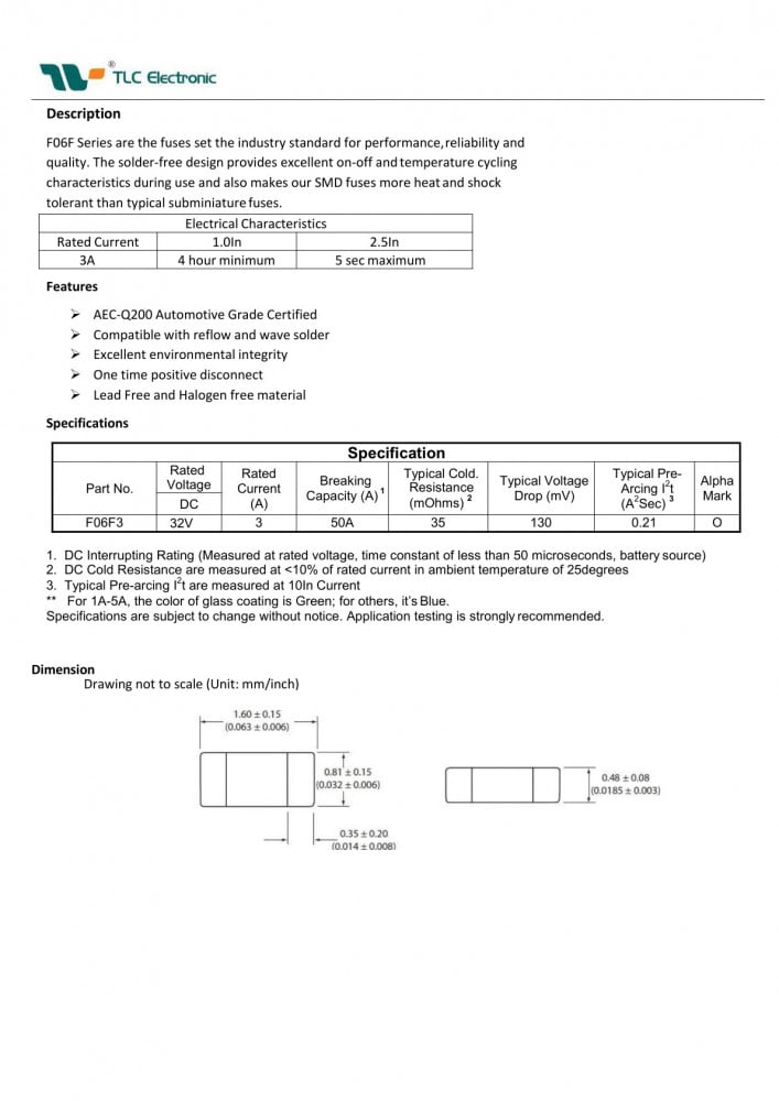 F06F3 datasheet page 2