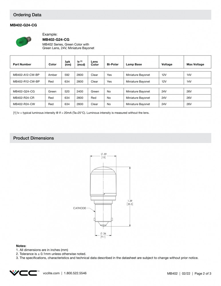 MB402 Series technical document, page 2