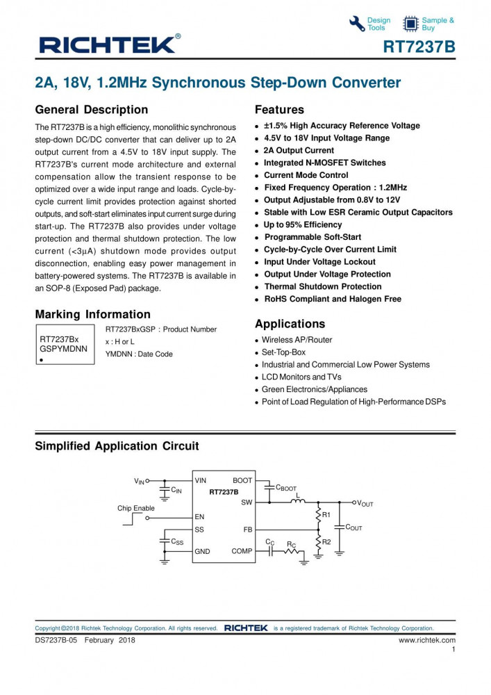 RT7237B datasheet page 1