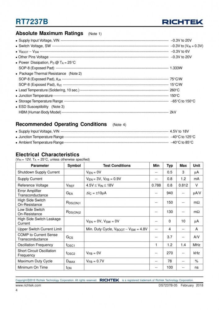 RT7237B datasheet page 4