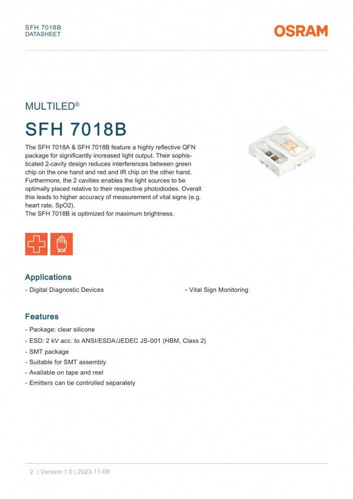 SFH 7018B datasheet page 2