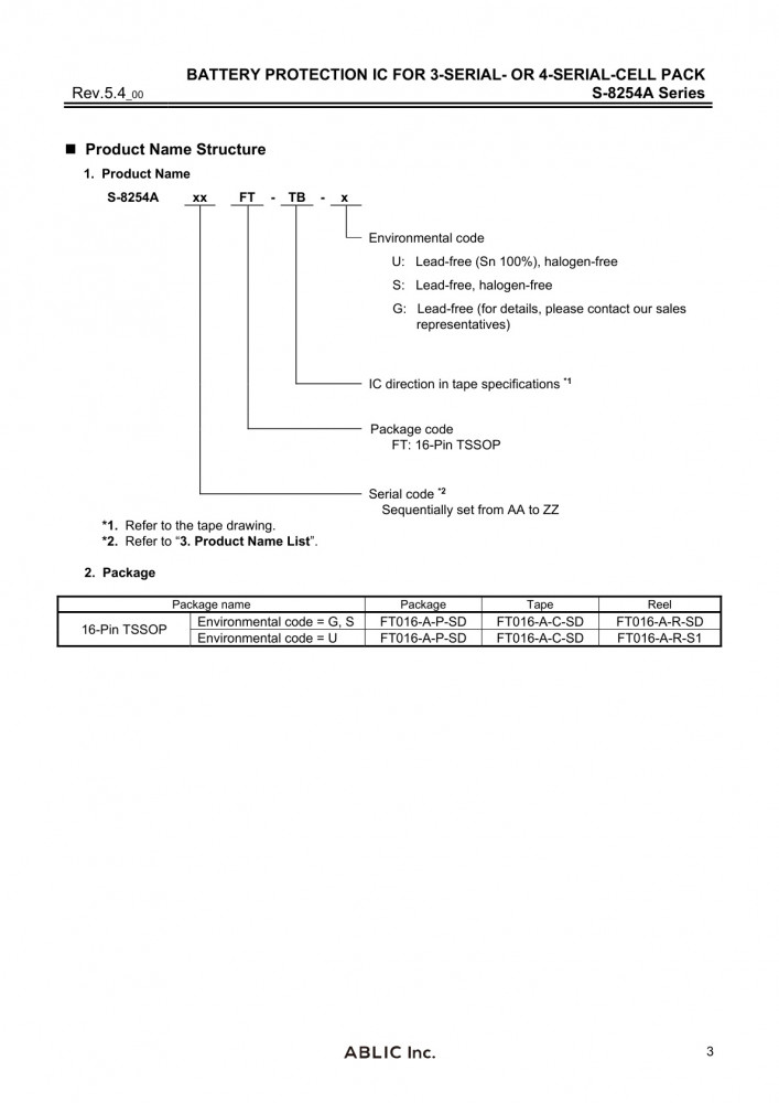 ABLIC S-8254A datasheet page 3