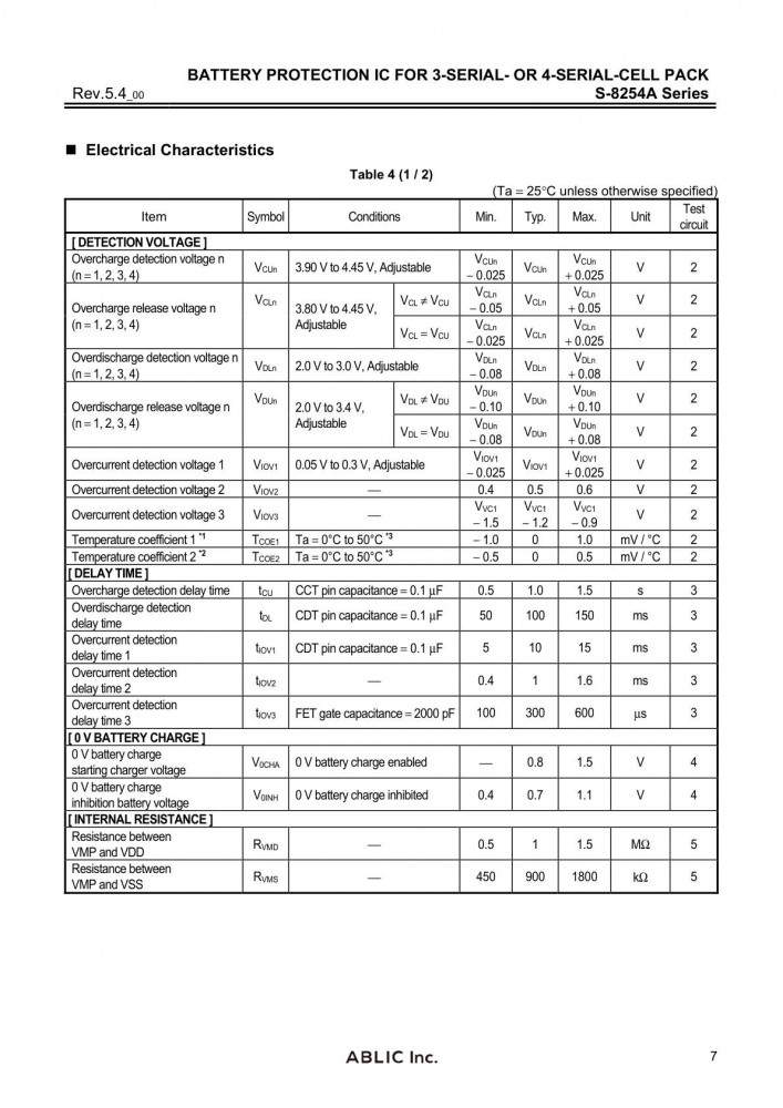 ABLIC S-8254A datasheet page 7