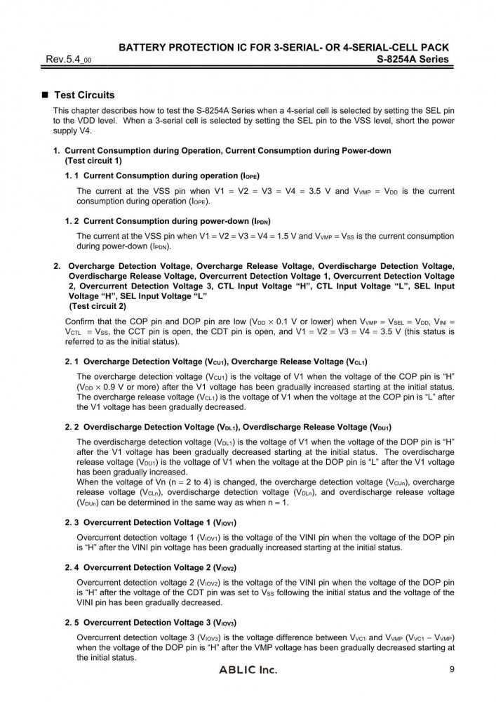 ABLIC S-8254A datasheet page 9