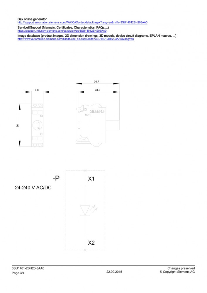 3SU14012BH203AA0 technical document page 3
