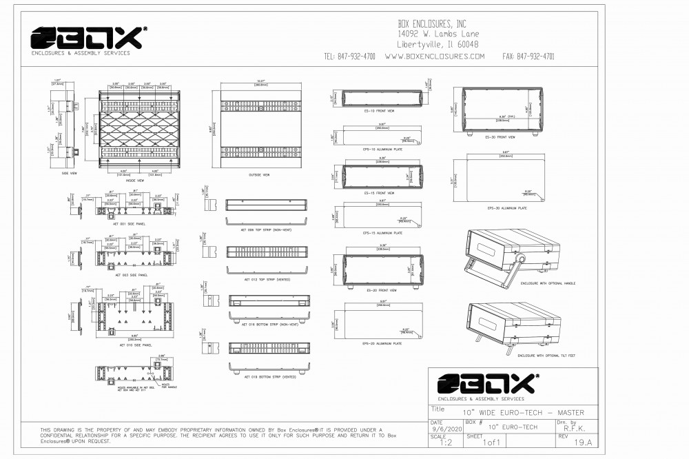 Euro-Tech enclosure technical document image