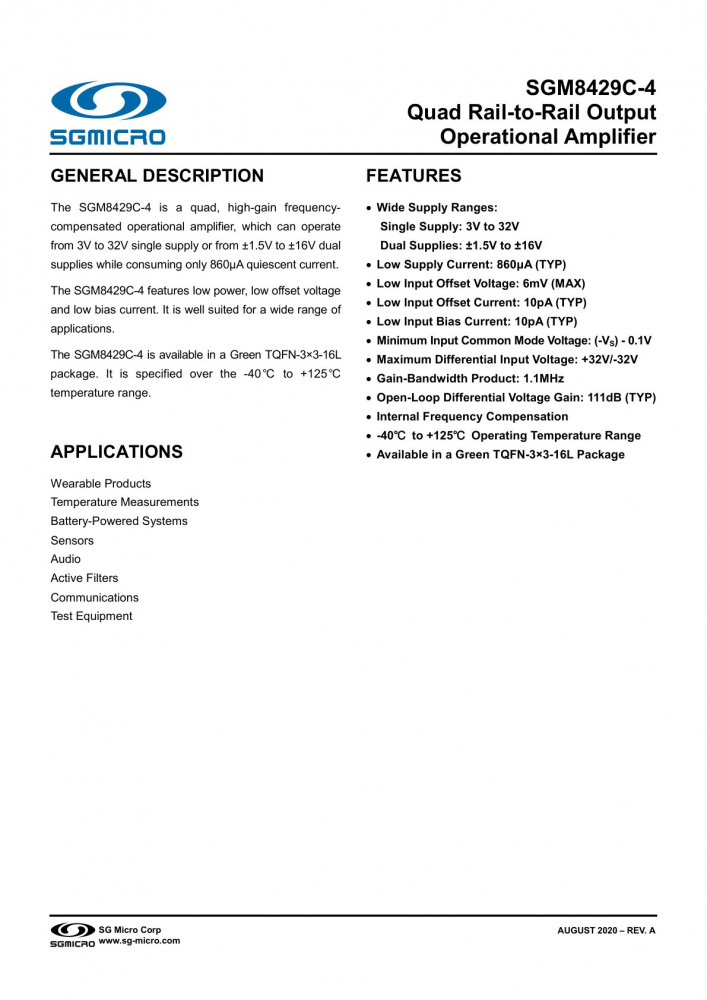 SGM8429C-4 technical document page 1