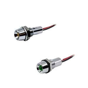 LED Panel Mount Indicator Green .230″ 12V Wire Leads for sale