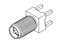 Precision Test Connector, 27 GHz SMA PCB Jack Receptacle, 2-Hole Flange Mount, Solderless Compression Contact, without Screws, Single Bagged, 50 Ohms