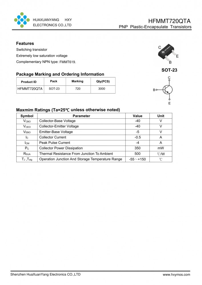 HFMMT720QTA datasheet page 1