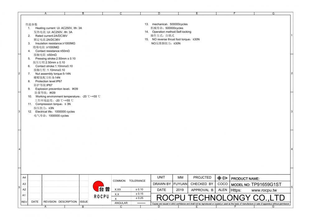 TP91659G1ST material specification page