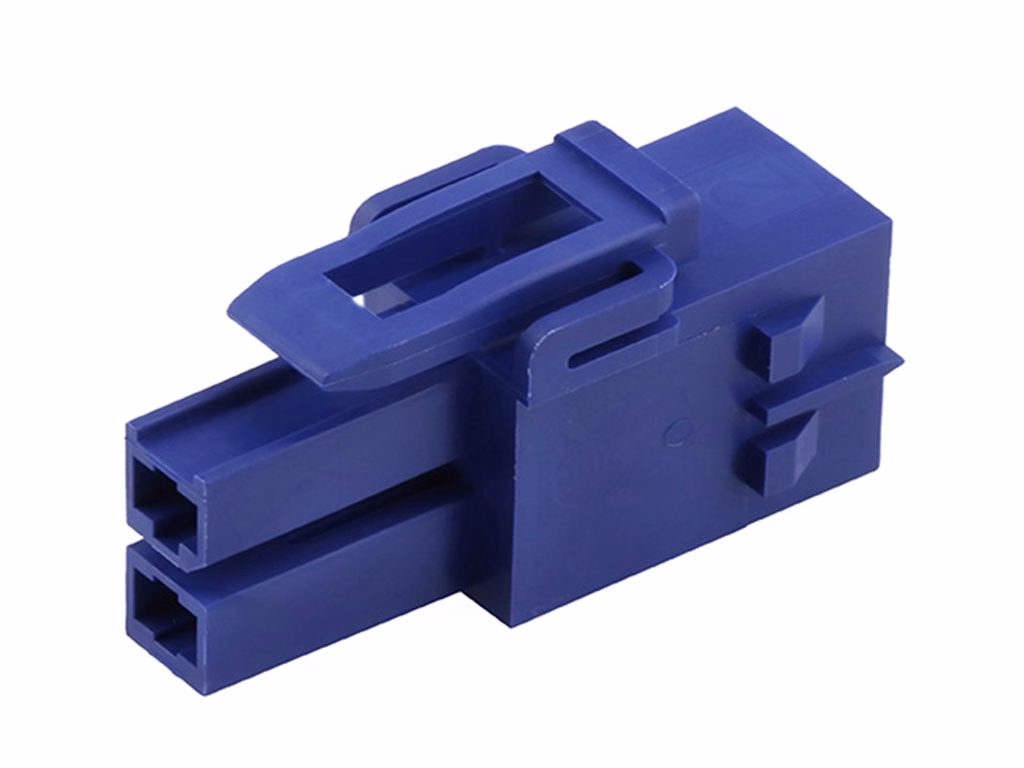 Mega-Fit ColorLock Tangless TPA-Capable Receptacle Housing, Dual Row, 6 Circuit, UL 94V-0, Glow-Wire Capable, Blue for sale