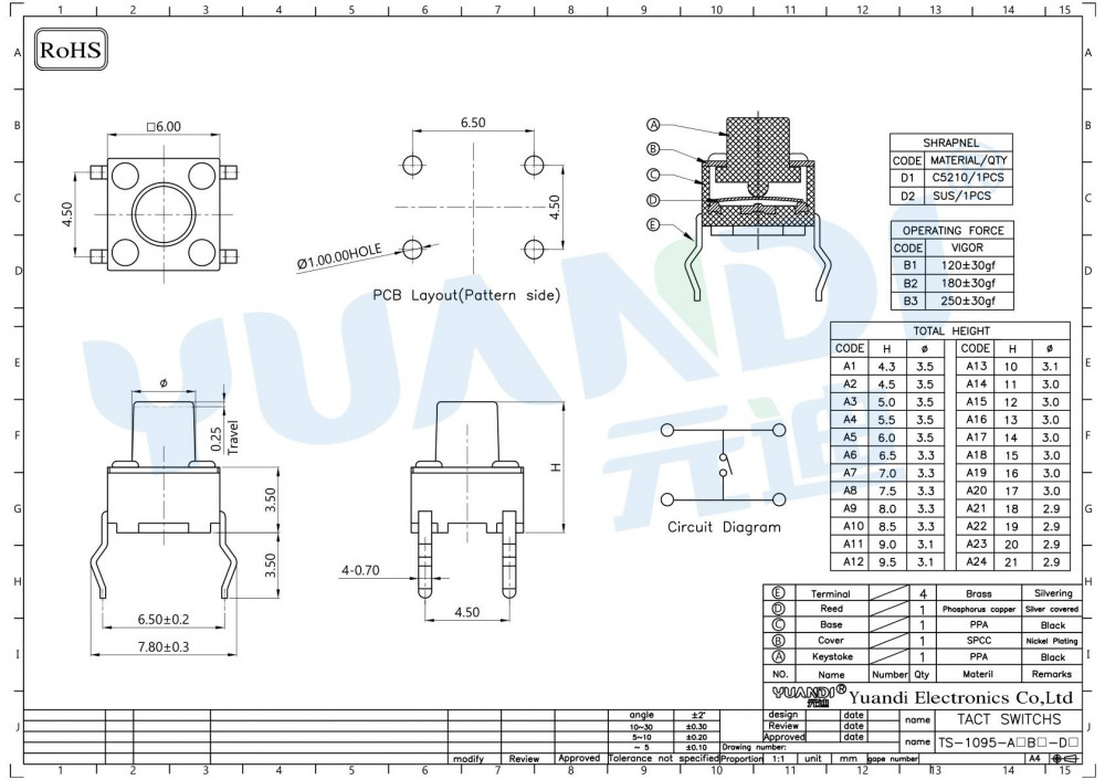 TS-1095-A15B3-D1 technical drawing page 1