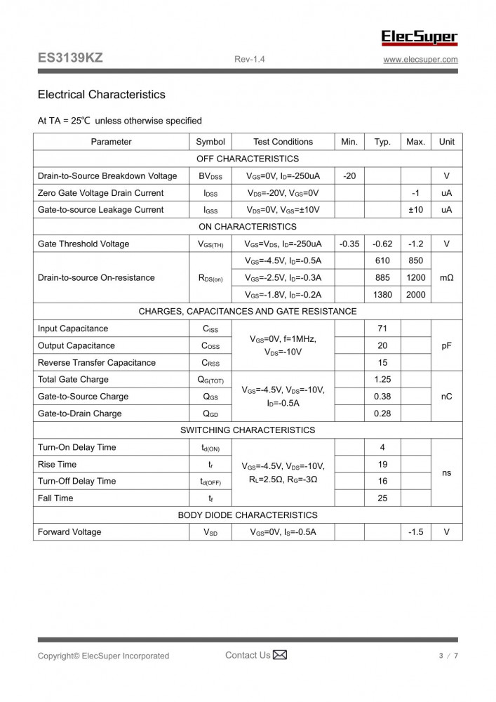 ES3139KZ datasheet page 3