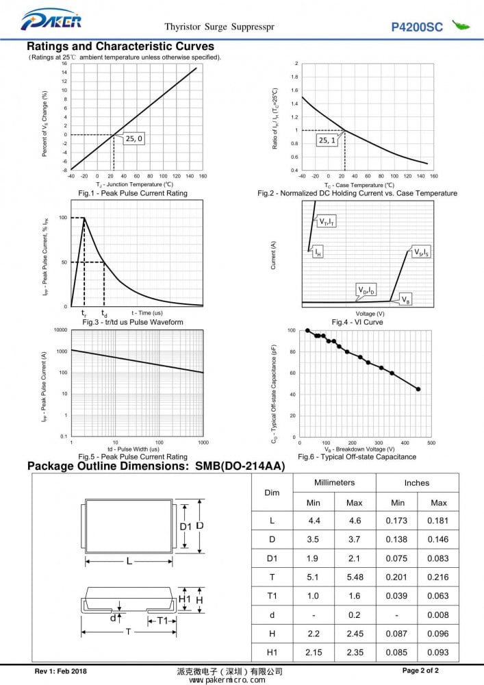 PAKER P4200SC technical document page 2