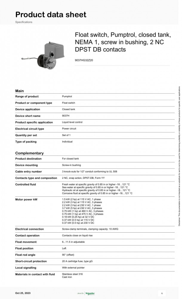 9037HG32Z20 technical document page 1